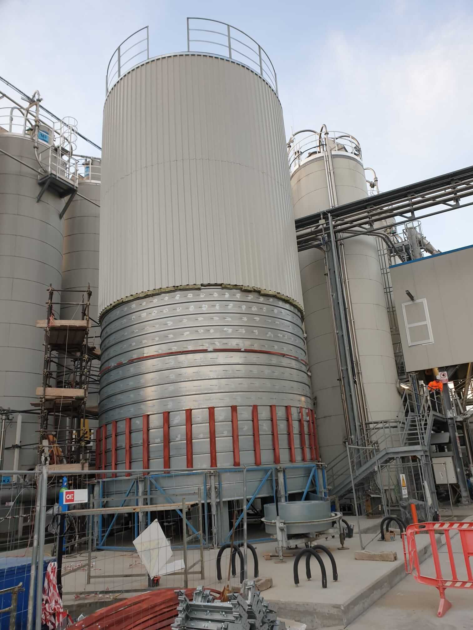 magnelis steel silos - amid starch silo_ food industry_italy_reclaimer