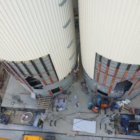 magnelis steel silos - amid starch silo_ food industry_italy_reclaimer