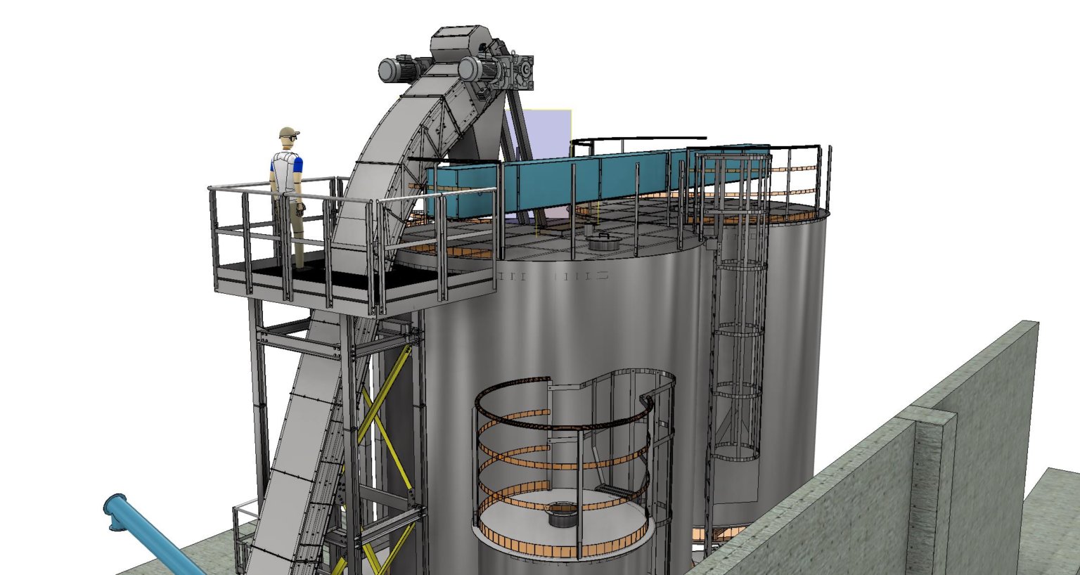 Cobra drag chain conveyor for sludges treatment plant -Italy - BSP